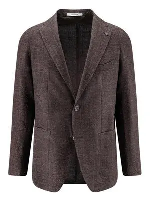 Tagliatore Virgin Wool And Silk Blazer Brown