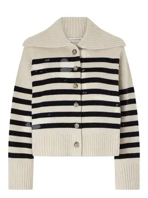 Altuzarra Rainger Striped Wool-blend Cardigan - Neutrals