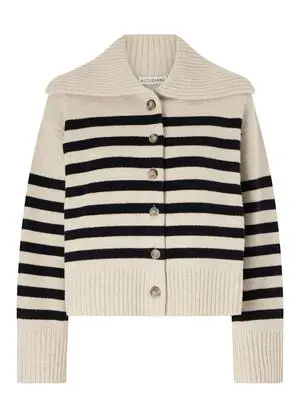 Altuzarra Rainger Striped Wool-blend Cardigan - Neutrals