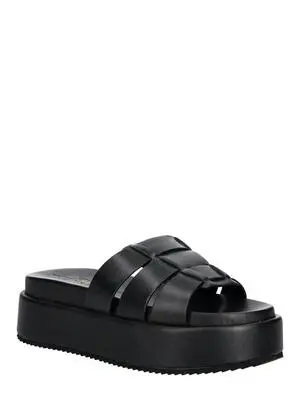 BUFFALO Noa Woven Platform Sandals - Black