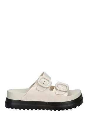 Melissa Melissa Buckle-Fastening Platform Slides Neutrals
