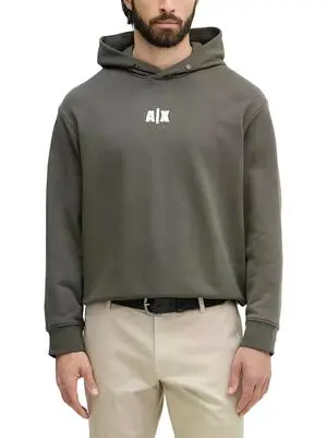 Armani Exchange Logo-patch Snap-button Hoodie - Green