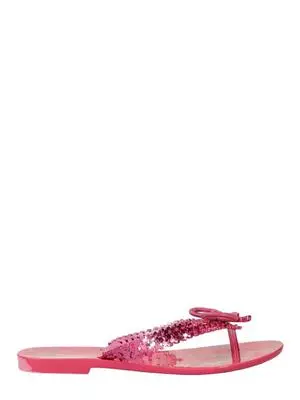Melissa X Disney Harmonic Chrome Sequin Embellished Bow Flip-flops - Pink