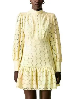 BARDOT Remy Guipure-lace Ruffled Mini Dress