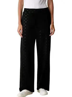 ARMANI EXCHANGE Armani Exchange Monogram Pattern Wide Leg Trousers
