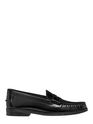 Geox Polished Finish Penny Loafers - Black