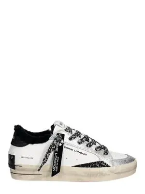 CRIME LONDON Sk8 Deluxe Shearling-trimmed Sneakers - White