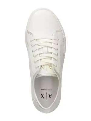 Armani Exchange Logo-embossed Flatform Sneakers - White