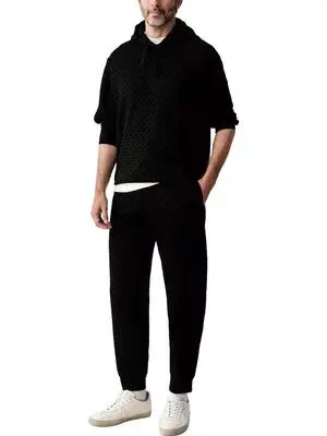 Armani Exchange Logo-pattern Drawstring Hoodie - Black