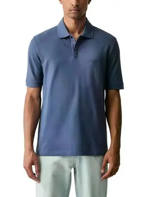 Armani Exchange Logo-embroidered Piqué Polo Shirt - Blue