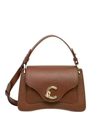 COCCINELLE Small C-me Leather Tote Bag Brown