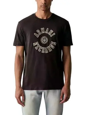 Armani Exchange Logo-patch T-shirt - Brown