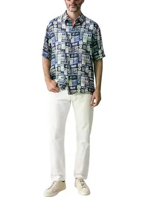 Armani Exchange Logo-print Short-sleeve Shirt - Blue
