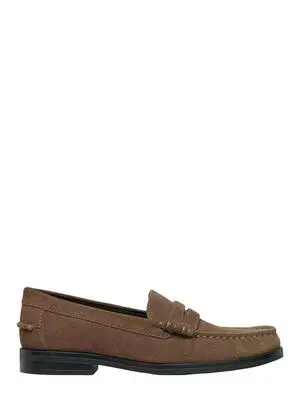 Geox Suede Penny Loafers - Brown