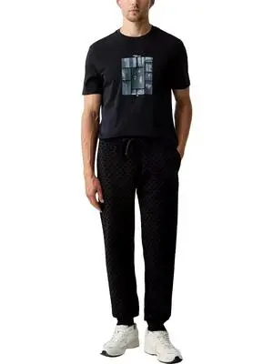 Armani Exchange Logo-pattern Track Pants - Black