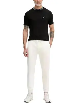 ARMANI EXCHANGE Tipped-trim Logo-embroidered T-shirt