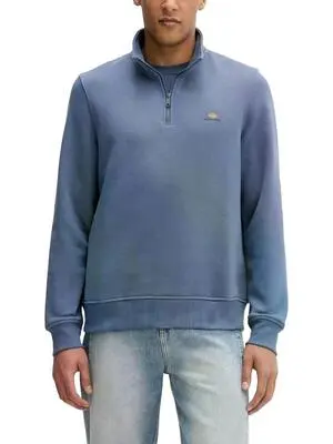 Dickies Oakport Quarter-zip Logo-patch Sweatshirt - Blue