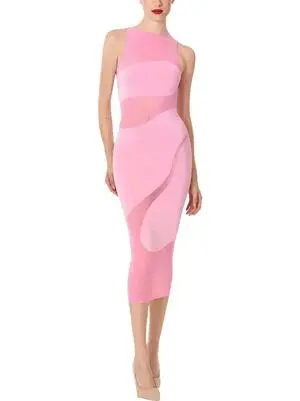 WOLFORD Panel-shade Midi Dress