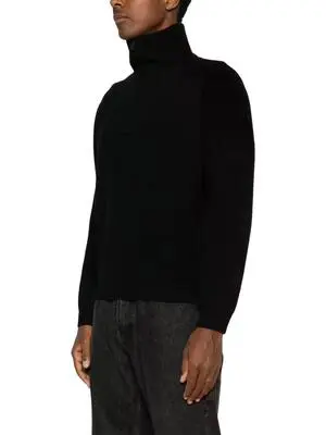 Saint Laurent Ribbed Knit Zip-up Sweater - Black