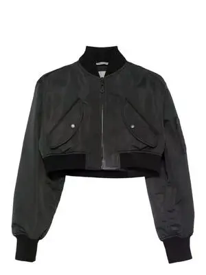 Balenciaga Cropped Bomber Jacket - Black