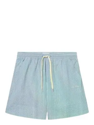 LES DEUX Stan Seersucker Striped Swim Shorts