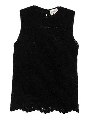 SEMICOUTURE Semicouture Black Crochet Knit Vest