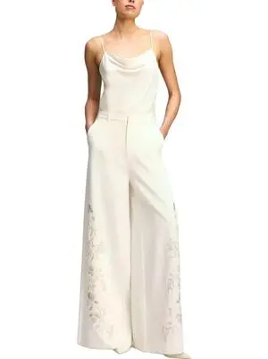 CINQ À SEPT Cinq A Sept Embroidered Palazzo Pants