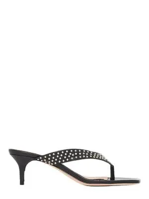 CINQ À SEPT Cinq A Sept Studded Leather Heeled Sandals