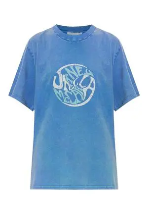 Stella McCartney Logo Print Cotton T-shirt - Blue