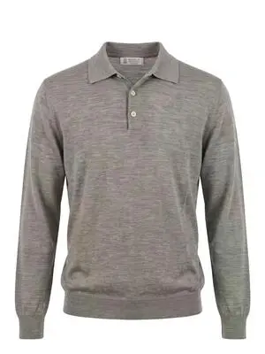 Brunello Cucinelli Brunello Cucinelli Fine-Knit Wool Polo Grey