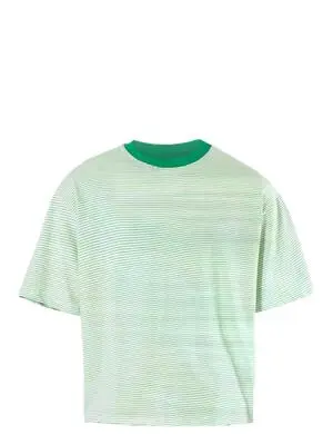 Estudio Niksen Signature Cropped Striped T-shirt - White