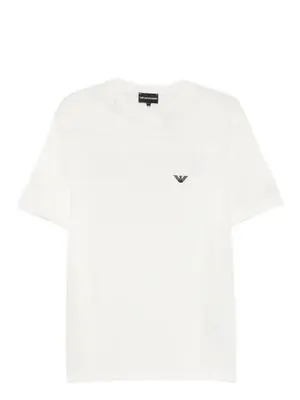 Emporio Armani Logo-print Crew-neck T-shirt - White
