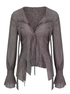 ELYWOOD ELYWOOD Open-Knit Tie-Fastening Cardigan