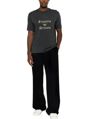 Emporio Armani Logo-embroidered T-shirt - Grey