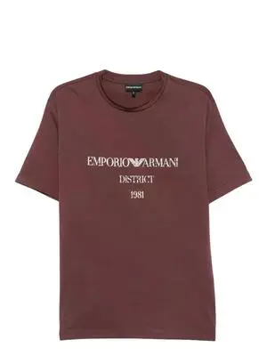 Emporio Armani Logo-print Short-sleeve T-shirt - Red