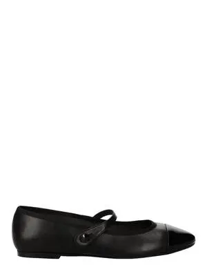 JONAK PARIS Ballet Flats With Patent Toe Cap - Black