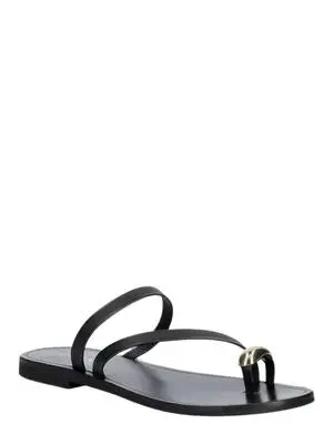 JONAK PARIS Leather Strappy Toe-ring Sandals - Black