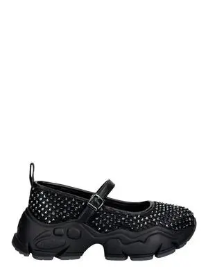 BUFFALO Binary Ballerina Glam Crystal-embellished Ballet Flats - Black