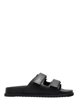 ALLSAINTS Grained Texture Double Touch-strap Sandals - Black