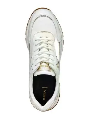 Geox Desya Abx Metallic-trim Lace-up Sneakers - White