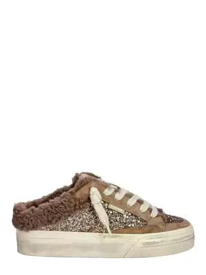 CRIME LONDON Crime London Soho Sabot Slip-On Platform Sneakers With Faux-Fur Trim