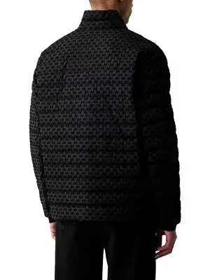 Armani Exchange All-over Logo Quilted Jacket - Black