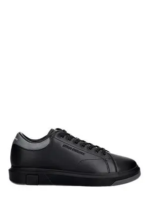 Armani Exchange Logo Embossed Lace-up Sneakers - Black