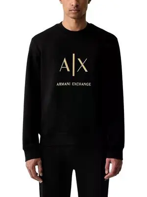 Armani Exchange Logo-embroidered Sweatshirt - Black