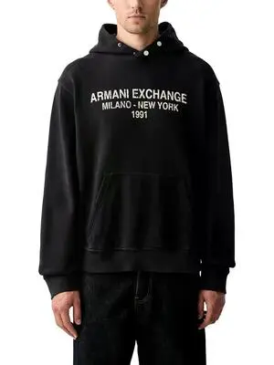 Armani Exchange Logo-print Hoodie - Blue