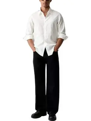 Armani Exchange Logo-jacquard Long-sleeved Shirt - White