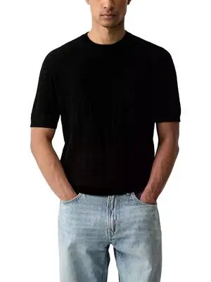 Armani Exchange Check-pattern T-shirt - Black