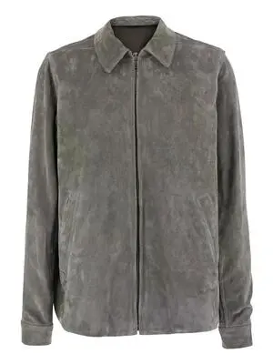 Rick Owens Rick Owens Suede Zip-Up Jacket Grey