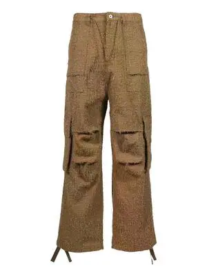 FILTH Wide-leg Cargo Trousers With Distressed Finish - Brown