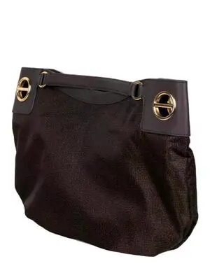 Borbonese Mini London Leather-trim Clutch Bag - Brown